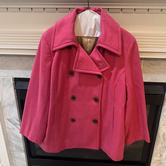 J. Crew | Jackets & Coats | J Crew Wool Womens Pink Doublebreasted Coat ...